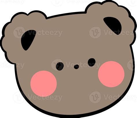 Cute Bear Head Cartoon Element 10792604 Png