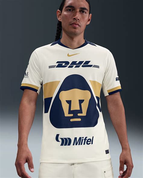 Nike Unam Pumas 2025 26 Mens Stadium Home Jersey Sail Club Gold