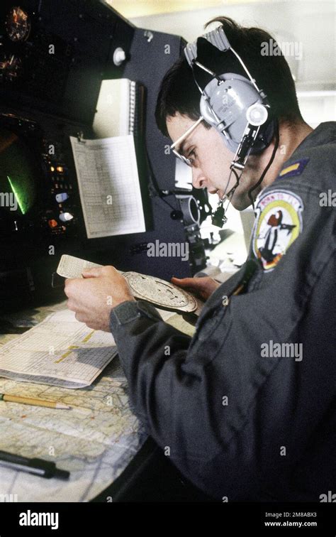 Second Lt Anthony Hingle Plots The Course Of A T 43 Navigator Training Aircraft While In Flight