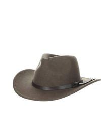 Dorfman Pacific Crushable Felt Outback Hat In Black For Men Lyst