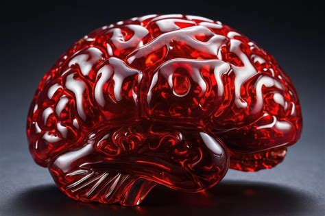 Illuminated Glass Brain Model Premium Ai Generated Image