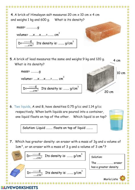 Density Problems Density Problems