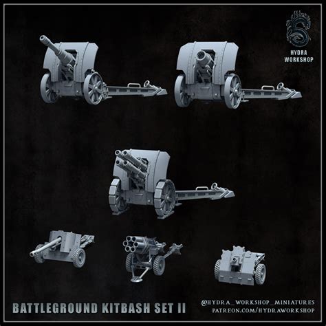 3d Printable Battleground Kitbash Set Ii By Hydra Workshop Miniatures