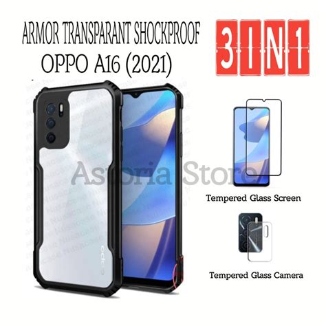 Jual Case Oppo A16 3in1 Free Tempered Glass Screen And Camera Armor