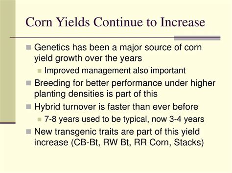 Ppt Corn Seeding Densities And Transgenic Traits Economics And
