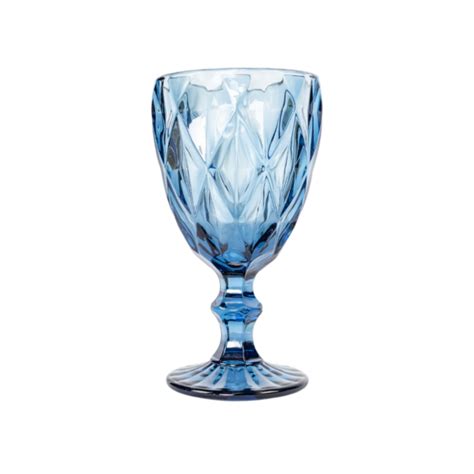 Embossed Coloured Goblets Blue Elderberry Event Hireembossed
