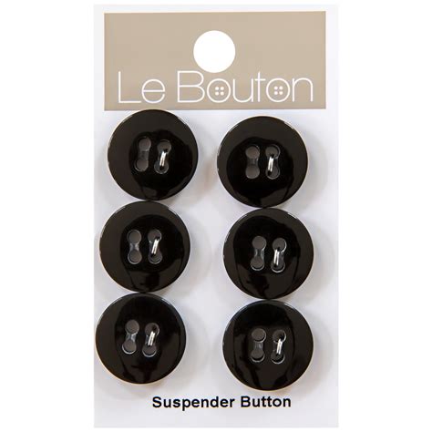 Le Bouton Black 34 Round 4 Hole Buttons 6 Pieces