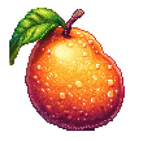 Premium Photo A Mango Pixel Art Isolated On White Background