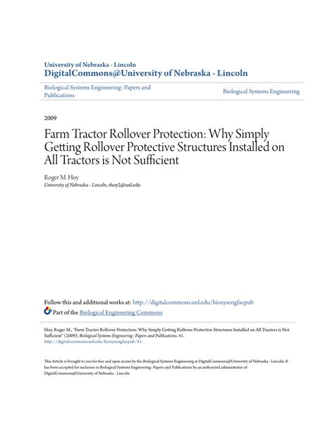 Pdf Farm Tractor Rollover Protection Why Simply Getting Rollover Protective Structures