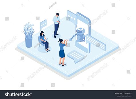 Customers Having Dialog Chatbot On Smartphones Stock Vector Royalty Free 2221182623 Shutterstock