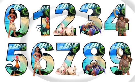 Moana 36 Alphabet And Number Images Party Event Letter Pack Etsy In