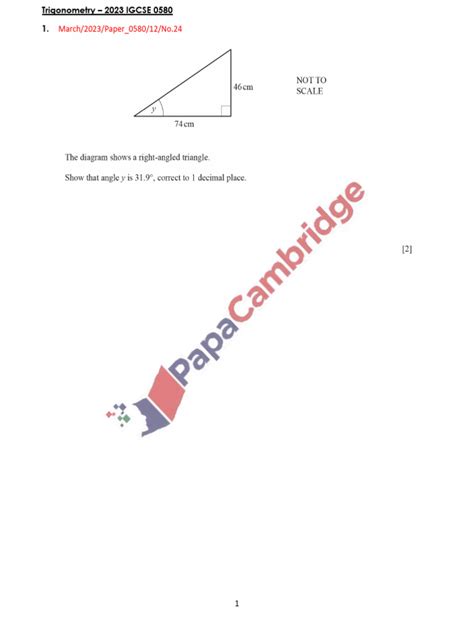 2023 Trigonometry Igcse 0580 Math Pdf