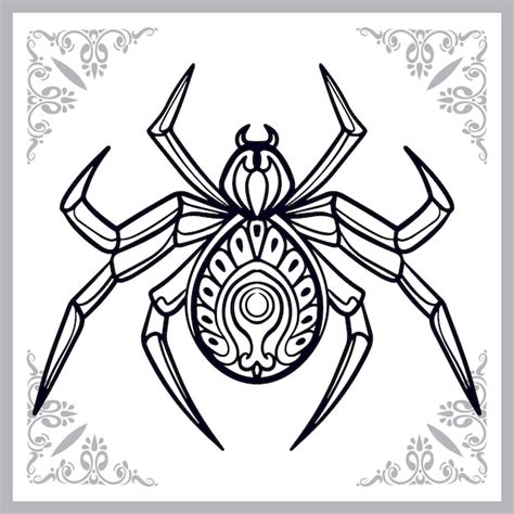 Premium Vector Spider Zentangle Arts Isolated On White Background