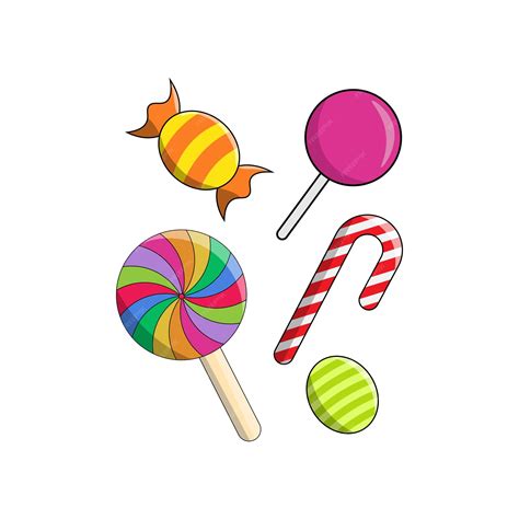 Premium Vector Candy Cartoon Collection Vector Set Element