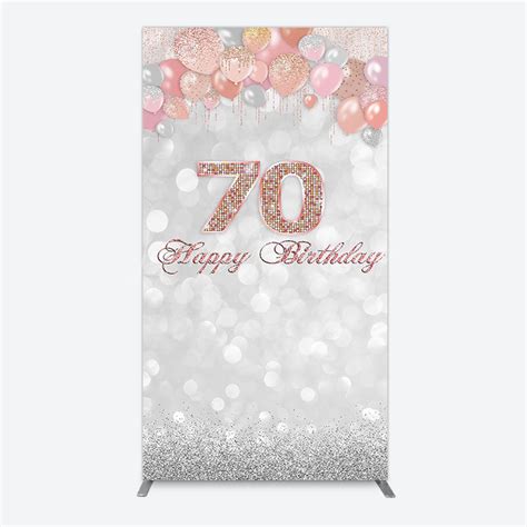 Glitter Bokeh Balloons Happy Birthday Rectangle Backdrop Lofaris