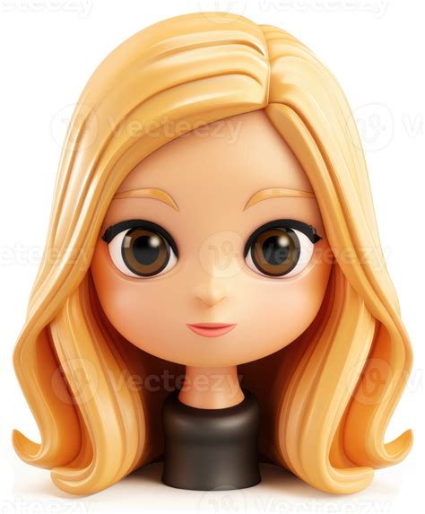 3d Rendered Illustration Of A Stylized Blonde Girl 60692399 Png