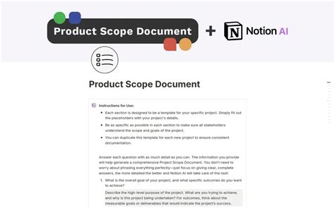 Product Scope Document Template By Tralemix Notion Marketplace