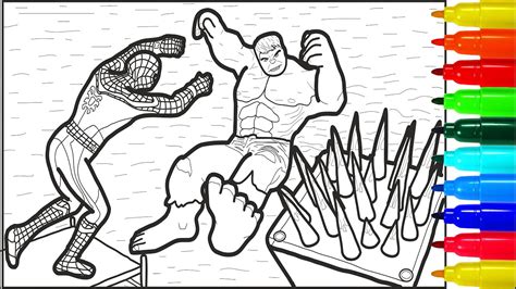 Spiderman And Hulk Coloring Pages Youtube