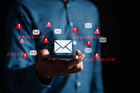 Alert Email Inbox And Spam Virus With Warning Caution For Notification