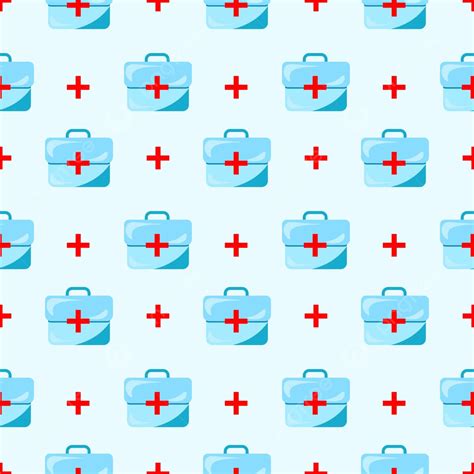 Vector Illustration Of A Doctors Kit Pattern On A White Background