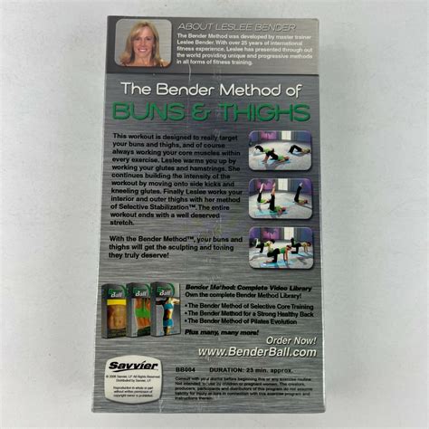 Bender Ball Method Of Buns And Thighs With Leslee Bender Vhs Video Tape New Sealed On Ebid United