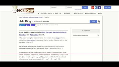 Adaking July Codechef Long Challenge Solution 2020 Youtube