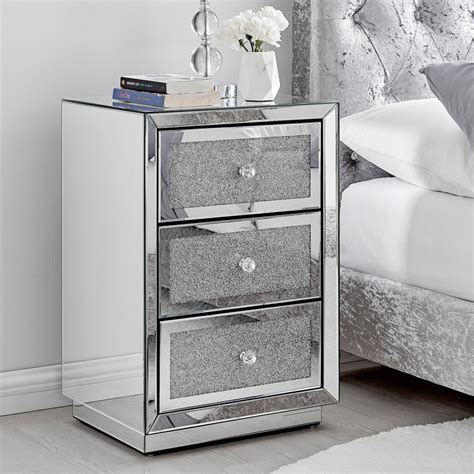 Stella Mirrored Bedside Table Furniturebox