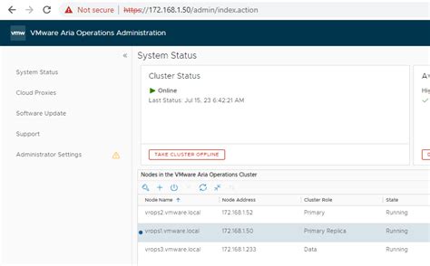 Shutdown And Online Vmware Operations Manager 8 12 Cluster Via Api