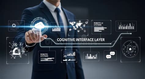 Man Touching Cloud Interface Displaying Robotic Systems And Data