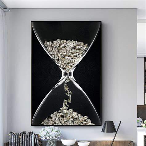 Time Is Money Motivation Canvas Time Wall Art Motivation Canvas