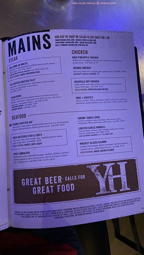 Online Menu Of Yard House Restaurant Orlando Florida 32819 Zmenu