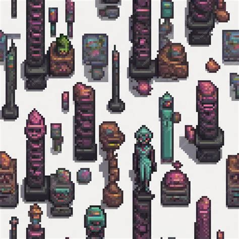 Pixel Art Robots On A Gray Backdrop Premium Ai Generated Image