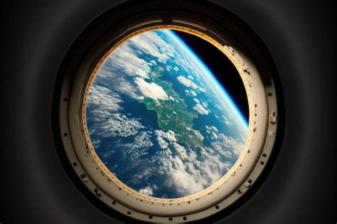 Premium AI Image | NASA provided the space station window view of Earth for this photograph