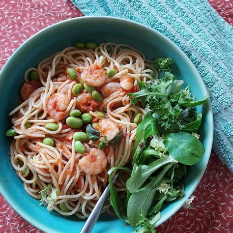 Edamame Bean And Prawn Pasta Recipe Samsung Food App