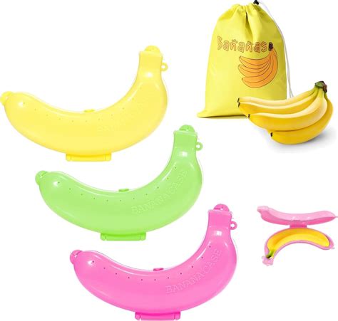 Wsdftq 3pcs Banana Case Banana Holder 19cm Portable Banana Box With