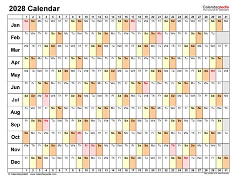 2028 Calendar 21 Free Pdf Templates Ready To Print