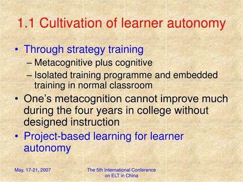 PPT Project Based Learning And Learner Autonomy PowerPoint Presentation ID