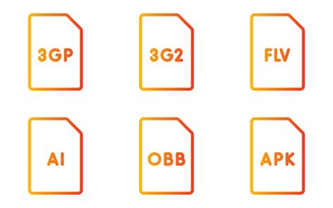 File Type Icon Pack Gradient Outline 40 Svg Icons