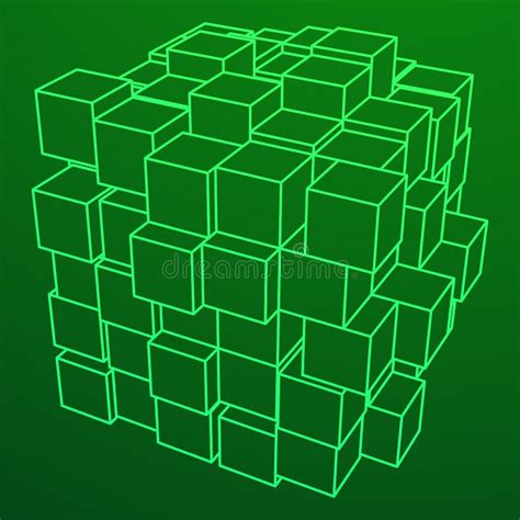 Wireframe Mesh Cube Stock Vector Illustration Of Object 98024065
