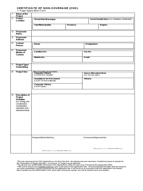 Application Form Cnc Pdf