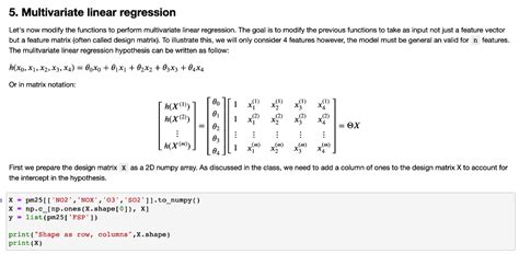 5 Multivariate Linear Regression Lets Now Modify