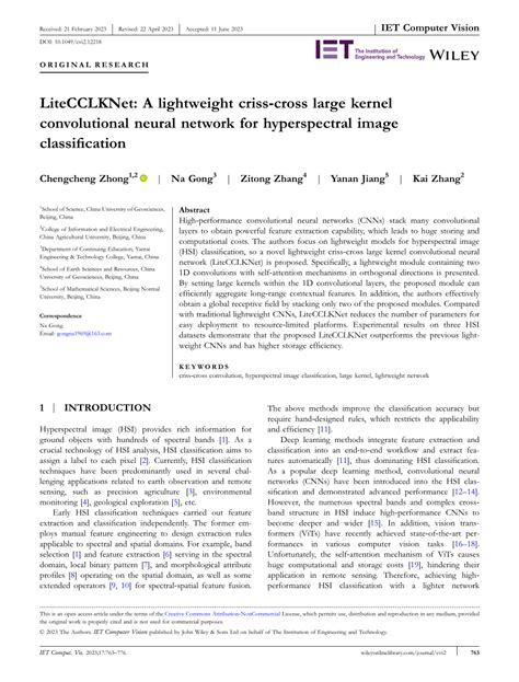 Pdf Litecclknet A Lightweight Criss‐cross Large Kernel Convolutional