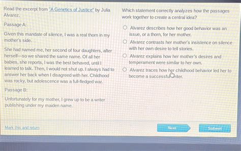 Solved Read The Excerpt From A Genetics Of Justice By Julia Which