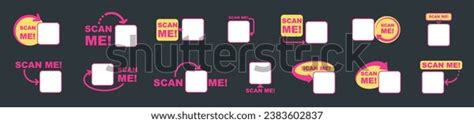 Set Qr Codes Scan Me Code Stock Vector Royalty Free 2383602837 Shutterstock