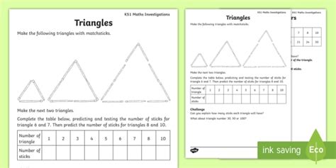 Triangles Maths Investigation Worksheet Teacher Made