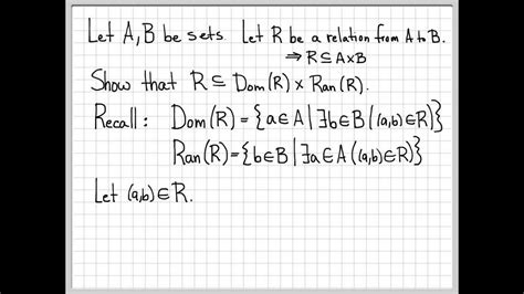 Proof And Problem Solving Relations Example 02 Youtube