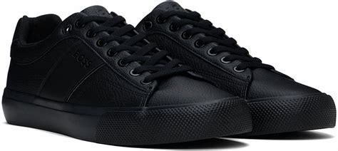 Hugo Boss Mens Aiden Lace Up Tennis Sneaker Black