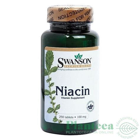 Vitamina B3 Niacina 100mg 250cp Swanson Pret 775 Lei Planteea