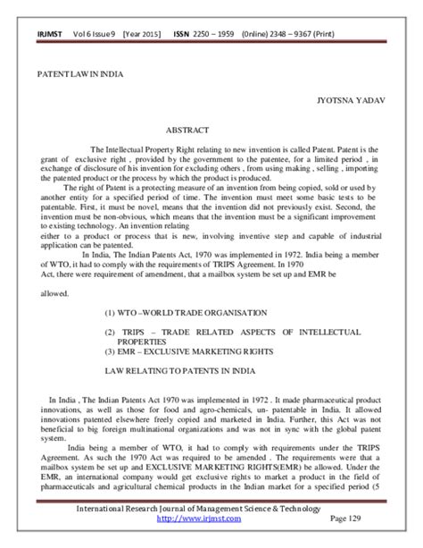 Pdf Patent Law In India