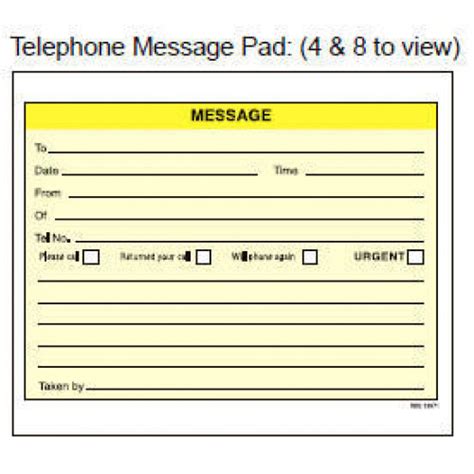 Rbe F4629 Rbe Telephone Message Book 6 To View Rbe